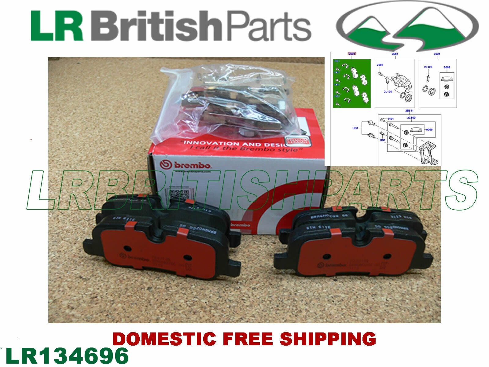 LAND ROVER BRAKE PADS REAR LR3 LR4 RANGE ROVER RANGE ROVER SPORT NEW ...