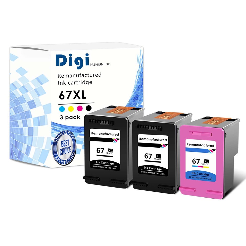 Compatible 67XL 67 XL Ink for HP ENVY 6055 6455 6458 DeskJet Plus 4152 ...