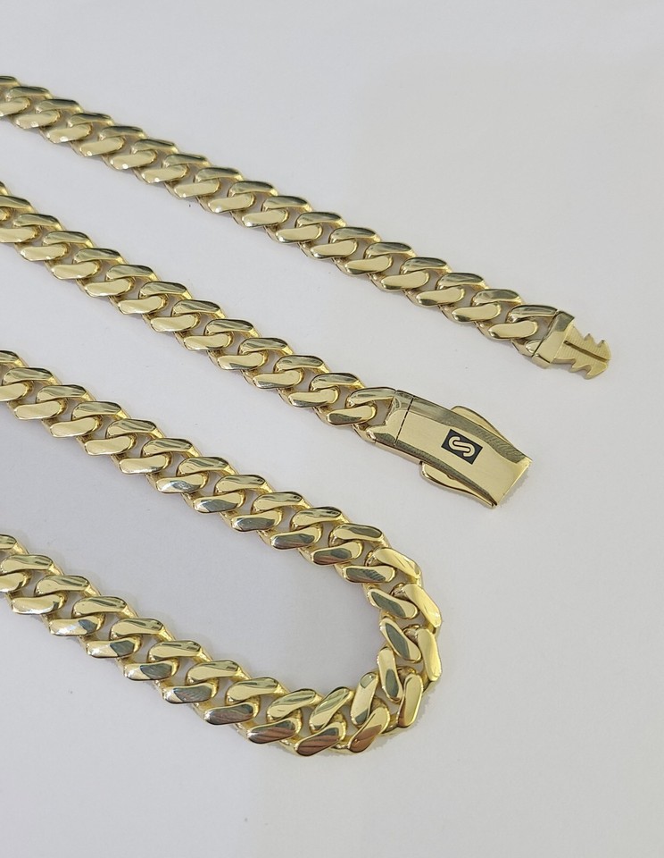 Real 10k Royal Monaco Chain 7mm 18-26 inches Necklace Yellow Gold Box ...