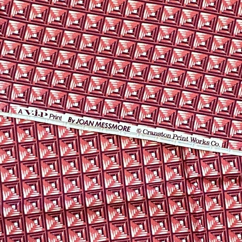 1 YD Vintage Soft Red Geometric Fabric Quilting Cotton | eBay