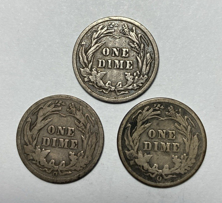3 Pc Barber Dime Dates Full Rim Good+ to Fine | eBay
