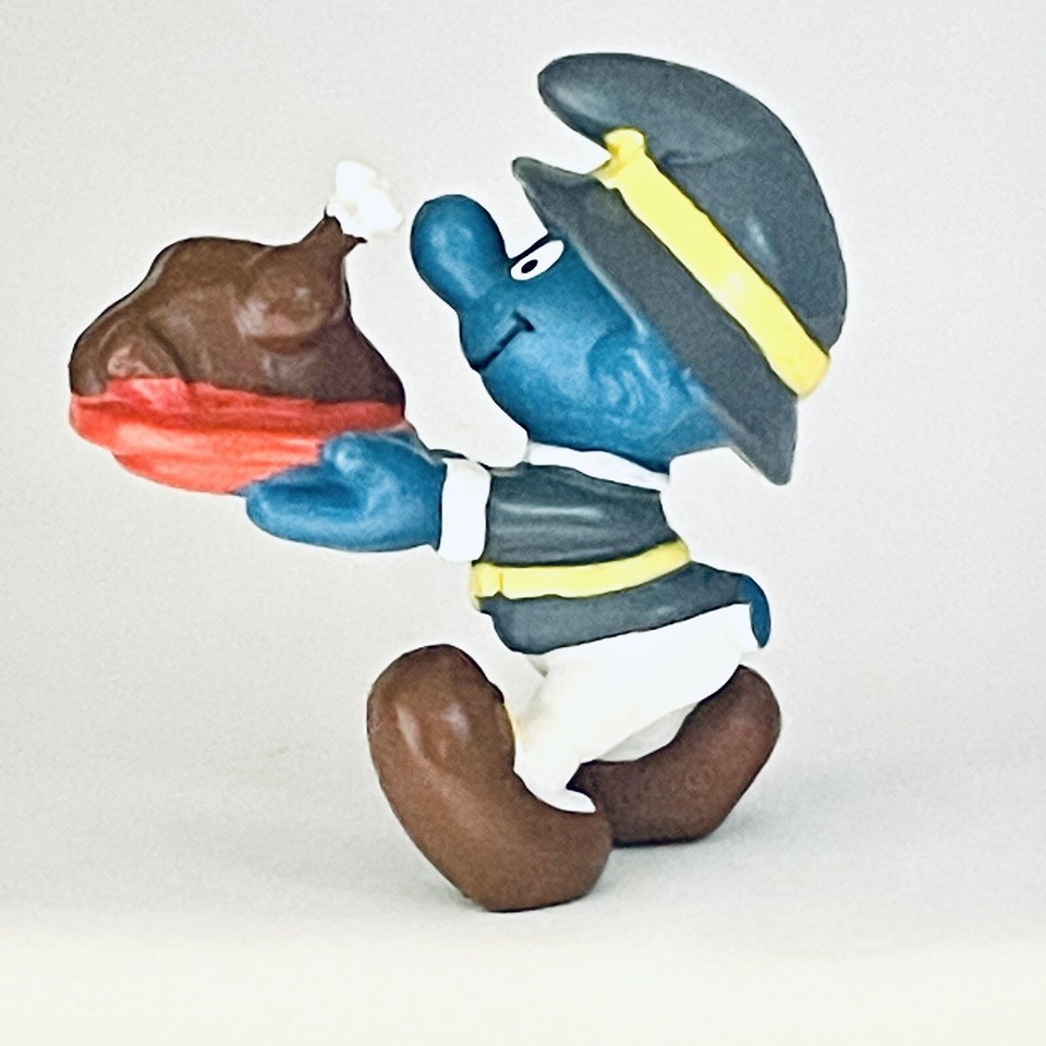 Smurfs Thanksgiving Smurf Pilgrim Turkey Smurf 20177 PVC Figure Vintage ...
