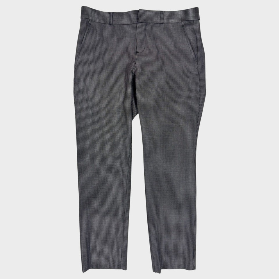 Banana Republic Ryan Fit 4P Black White Pattern Print Pants Polyester ...