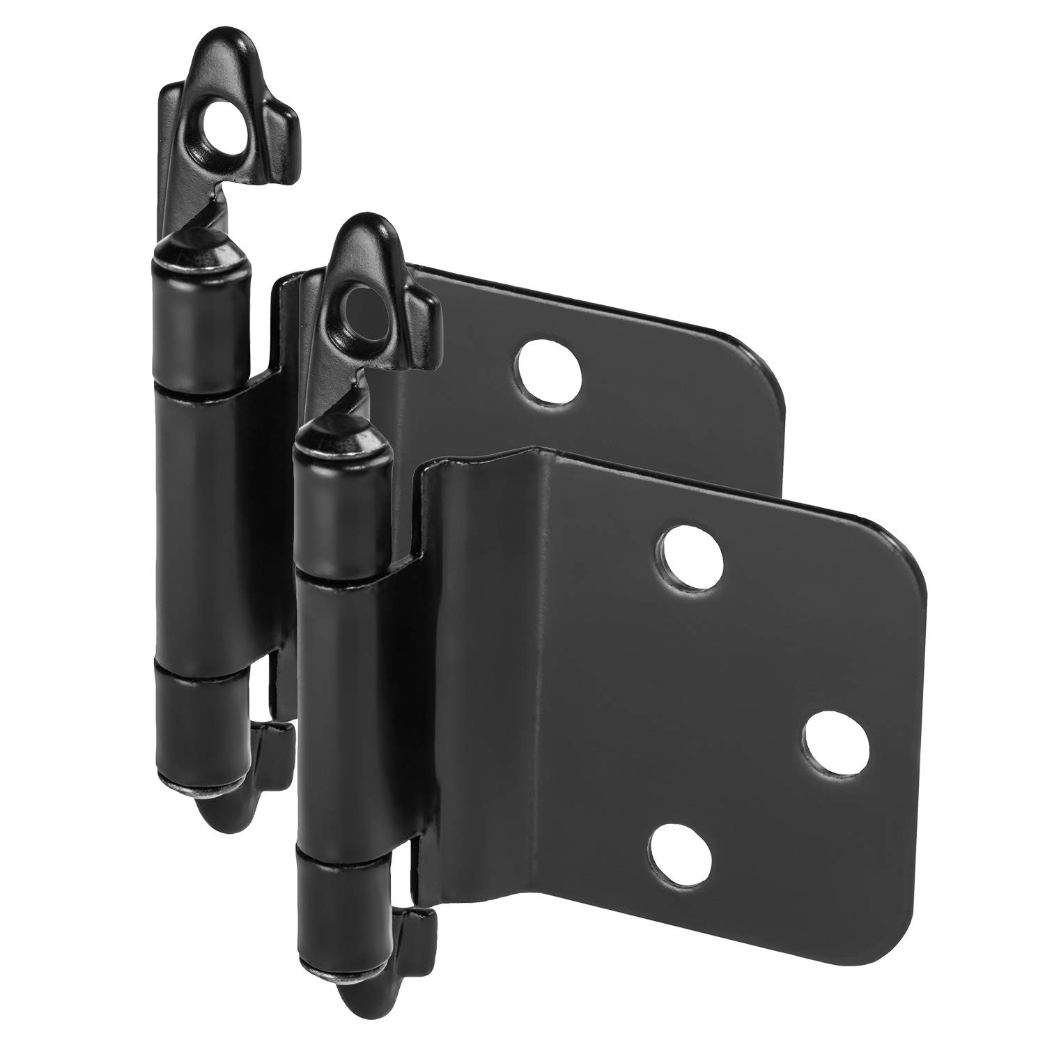 10 Pair Pack - 16890-FB Flat Black Cabinet Hinge Variable Overlay with ...
