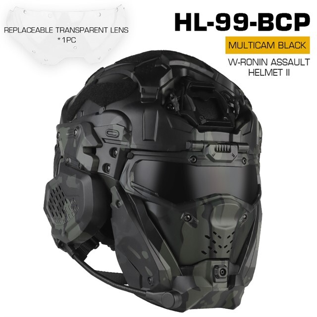 Tactical Assault Helmet Ii Built-In Headset with Mask Anti-Fog Mini Fan ...