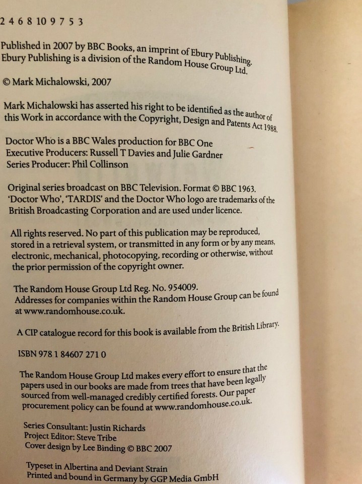 DOCTOR WHO Wetworld by Mark Michalowski ISBN 9781846072710 BBC Books ...