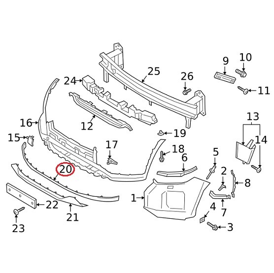 Genuine Hyundai Palisade 20-21 Front Bumper Lower Spoiler Chin Lip ...
