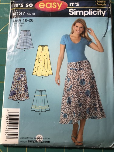 Pattern#4137-Simplicity Womens Pull On A-Line Skirts-Size 10,12,14,16 ...