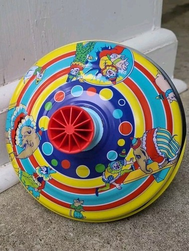 Schylling Vintage Medium Top Sized Tin Metal Spinning Circus Toy - Collector Pcs | eBay