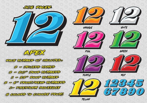 Race Car Numbers Package - Vinyl Decals IMCA Modified Late Model Street ...