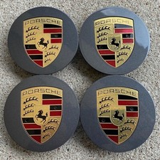 Genuine Wheel Centre Caps Titanium Porsche 911 718 Boxter Cayman ...