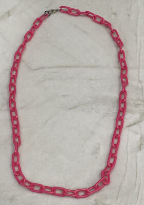 22.5" Hot Pink Plastic Chain Link Necklace For Clip On Bell Charms 1980 ...