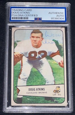 Doug Atkins "Defensive GOAT" 1954 Bowman #4 Signed Rookie Card Auto PSA ...