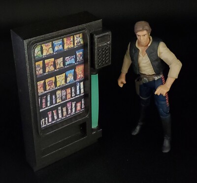 CUSTOM GLOW VENDING MACHINE 3.75" 1:18 scale FOR STAR WARS FIGURE ...