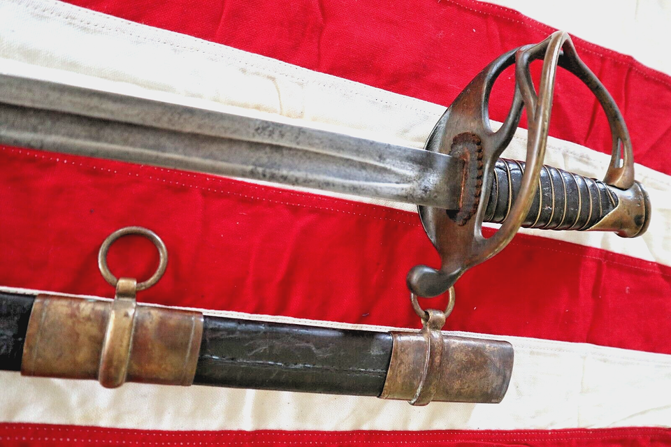 CIVIL WAR CONFEDERATE FOOT STAFF OPEN GUARD J C WILSON TEXAS SWORD 1 OF ...