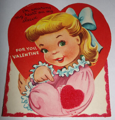 Vtg Heart on My Sleeve Little Girl Pink Fuzzy Wuzzy Children's ...