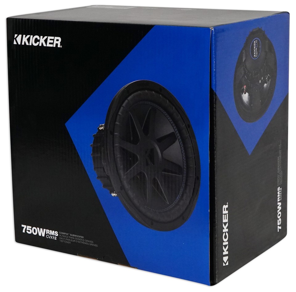 Kicker 44CVX124 Comp VX CVX 12" 1500 Watt Car Subwoofer Sub CVX12-4 ...