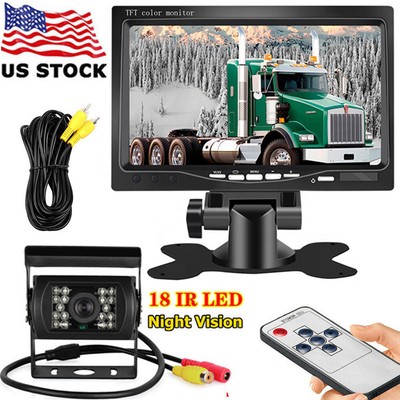 12V-24V Bus Lorry Motorhome Truck CCD Reverse Backup Camera Kit 7" Car ...