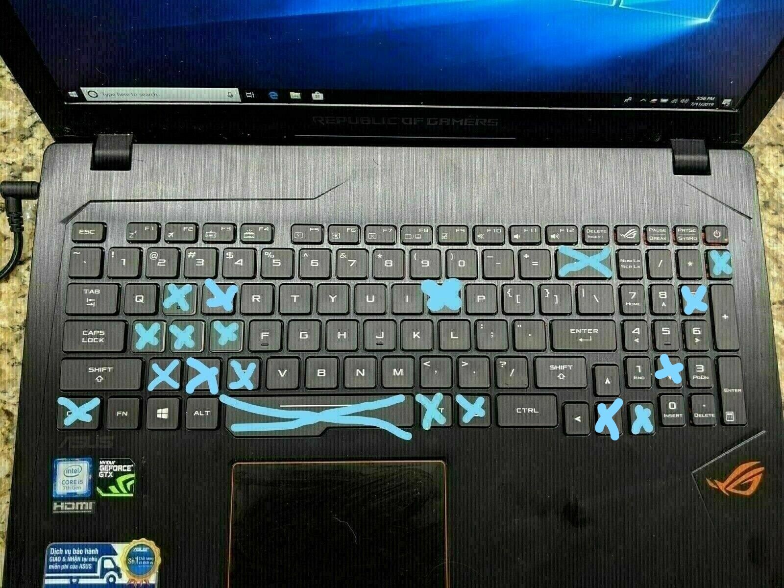 Loose Key KeyCap Caps/Hinges For GL553VD Keyboard AS154 - FAST USA ...