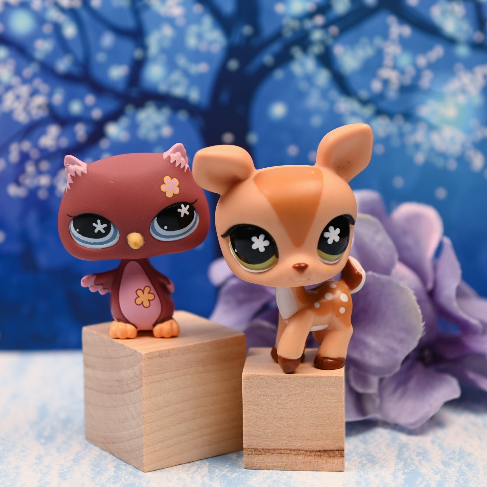 LPS Littlest Pet Shop #635 Owl #634 Deer Cuddliest Pets | eBay