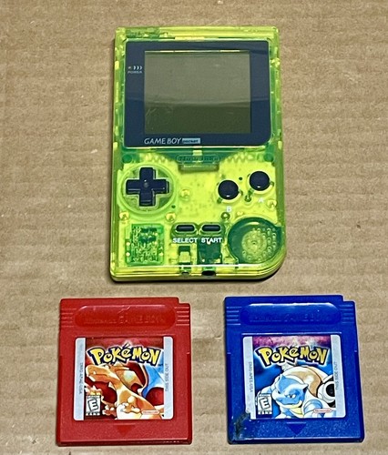 NINTENDO GAMEBOY POCKET EXTREME GREEN W/ Pokemon Red & Blue | eBay