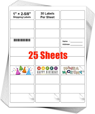 1X2-5/8 FBA Address Shipping Label - Laser Ink Jet Printer 30 UP ...