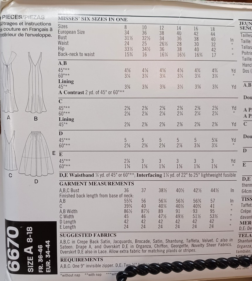 6670 New Look Pattern UNCUT Misses 8-18 short slim dress long gown ...