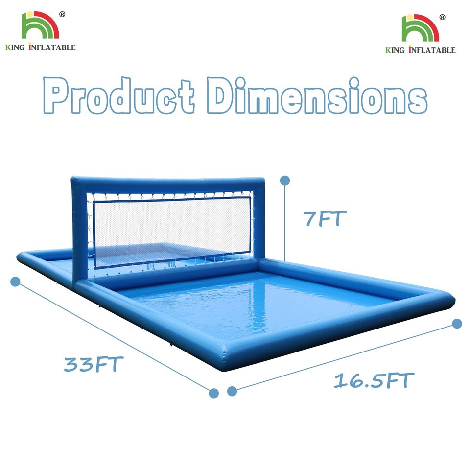 33ft Inflatable Volleyball Court Outdoor Water Volleyball Pool For ...