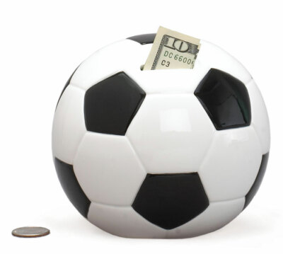 Ceramic Soccer Ball Bank Piggy Bank Ball 5" High Saving Money Home ...