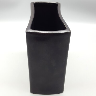 Red Wing Pottery #5030 Matte Black Ikebana Vase or Planter USA MCM 6 ...