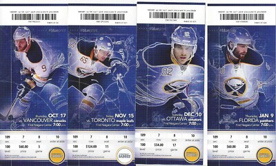 2013/14 Buffalo Sabres Unused Game Tickets - Hard Tickets With Cool ...