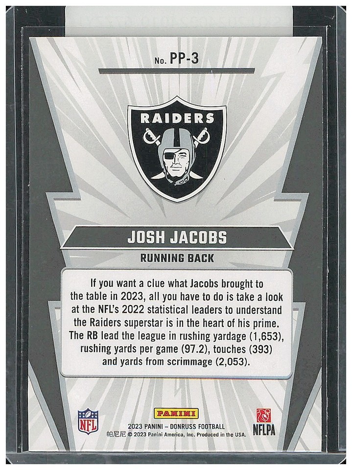2023 Panini FOOTBALL Josh Jacobs Power Plus #PP-3 | eBay