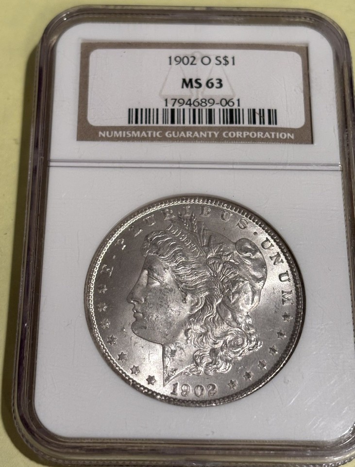 1902-O Morgan Silver Dollar Coin PCGS MS 63 -Nice Bright Luster | eBay