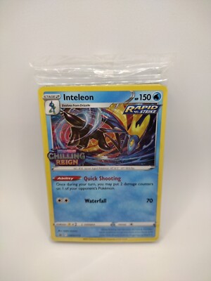 Inteleon SWSH113 Pre Release Promo Pack Stamped Chilling Reign Pokemon ...