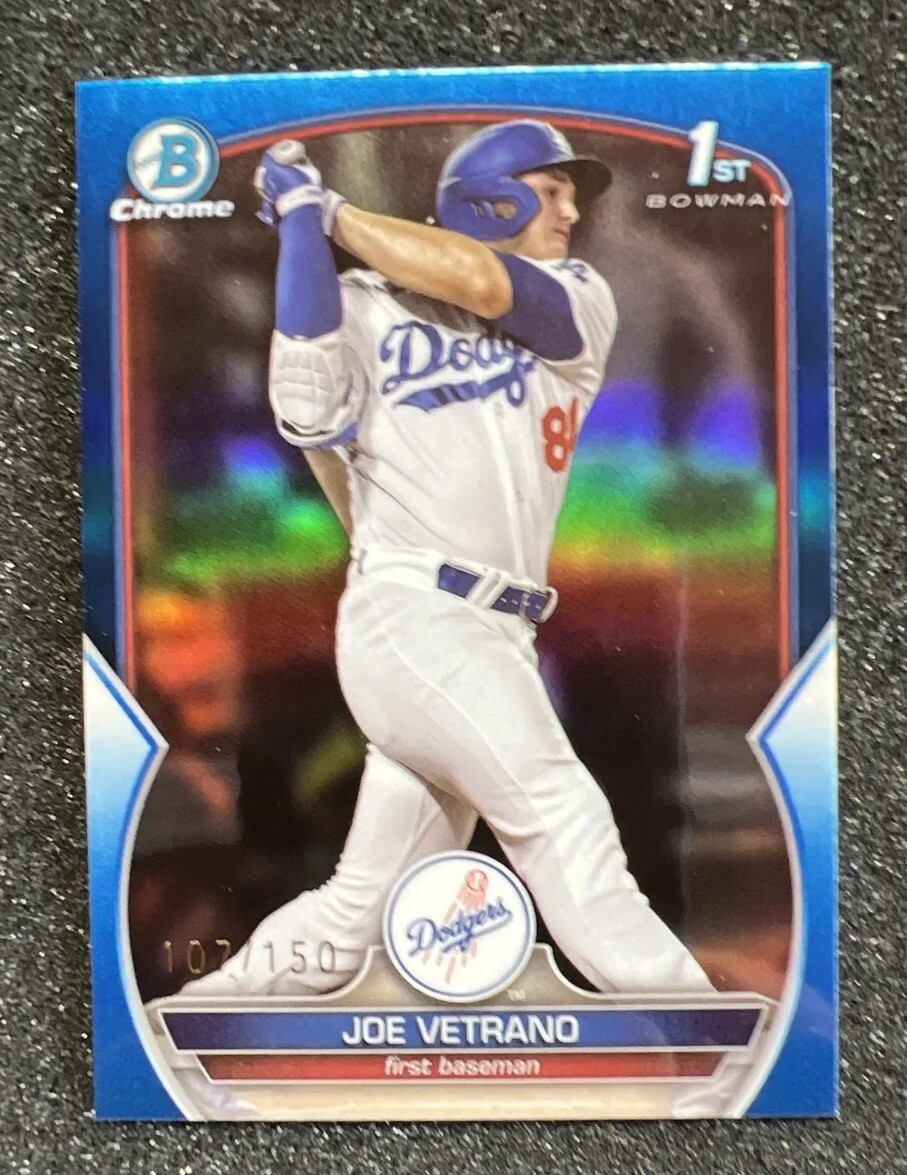 2023 Bowman Draft Chrome Parallel Blue Refractor /150 Joe Vetrano LA ...