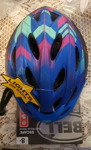 Bell Escape Youth Bicycle Bike Helmet Blue With Light on Back Age 8 for ...