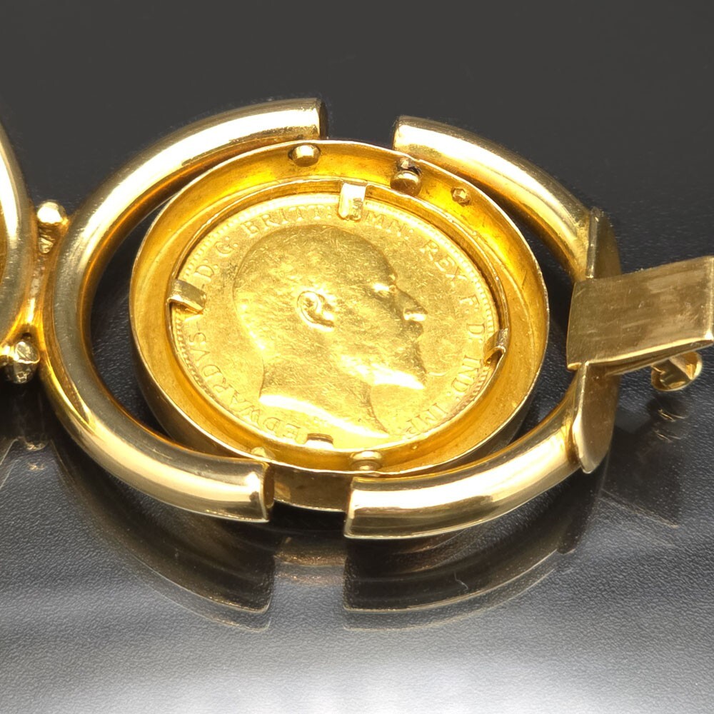 18K Gold British Full Sovereign Coins Bracelet | Bezel Set | eBay