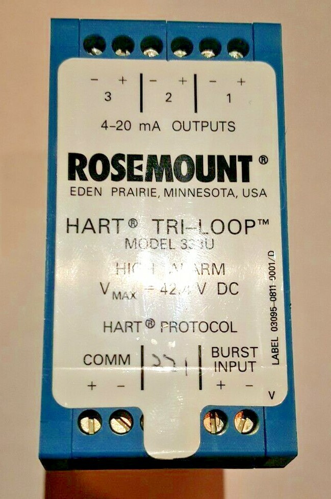 Rosemount Model 333U HART Tri-Loop HART-to-Analog Signal Converter ...