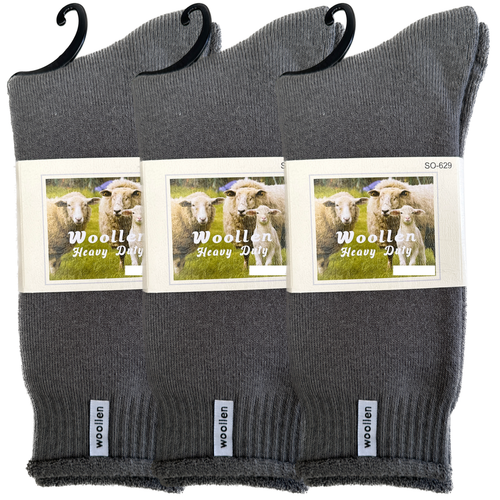 3 Pairs Premium Mens Wool Heavy Duty Thick Work Socks Cushion Woolen ...