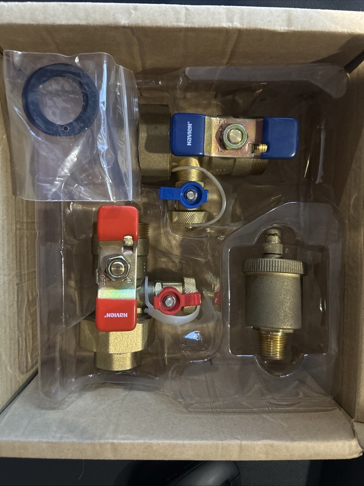 Navien Valve Kit 1" Hot & Cold Valves Air Vent 20044709A for NCB-H and ...