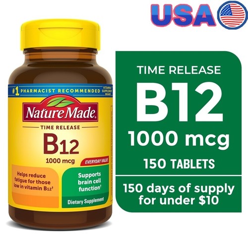 Vitamin B12 1000 mcg Time Release Tablets Energy Support Gluten Free ...