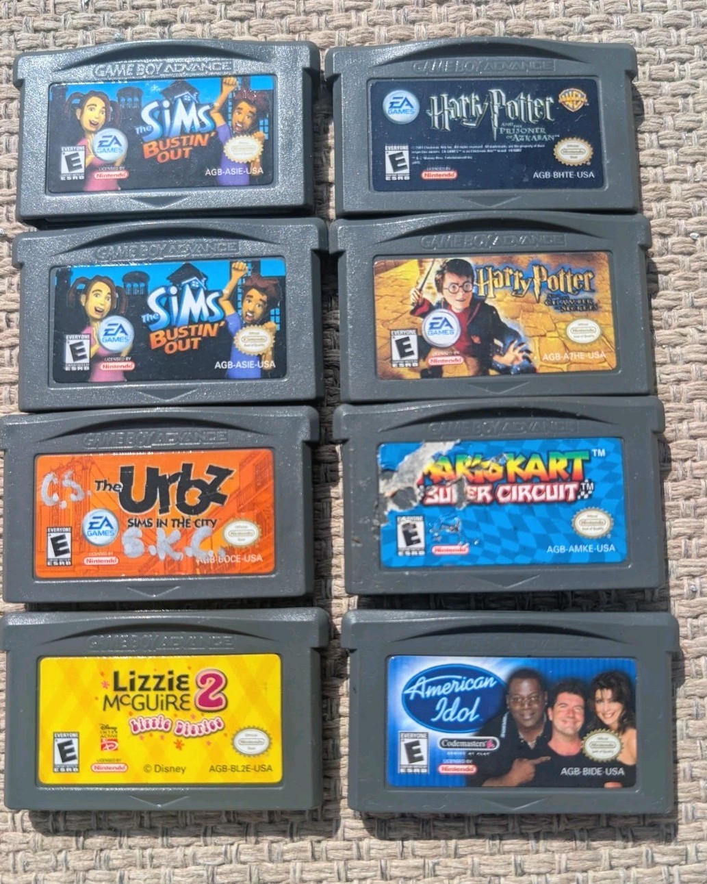 Lot of 8 Nintendo GameBoy Advance Game Cartridges Mario Kart Harry ...