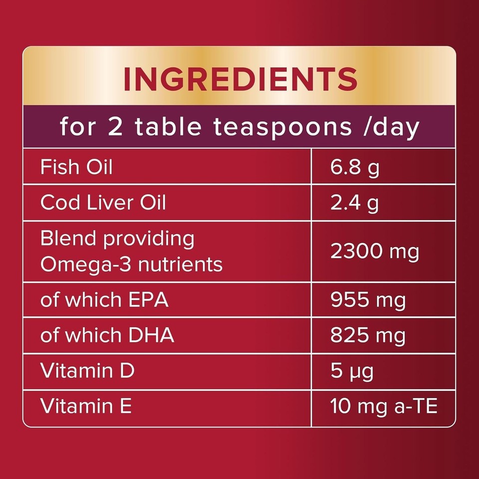 Seven Seas Max Strength Omega-3 Fish Oil + Cod Liver Oil 450ml Liquid ...