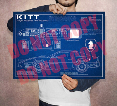 Knight Rider KITT Schematic A3 Poster Print | eBay
