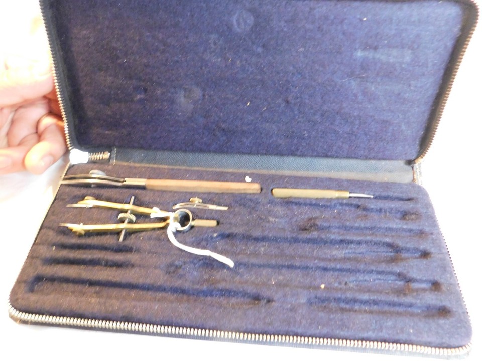 ANTIQUE~RICHTER GERMAN~ENGINEERING~ DRAFTING SET IN BOX | eBay