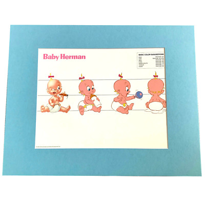 Disney Who Framed Roger Rabbit Matted Model Sheet Print 1987 Baby ...