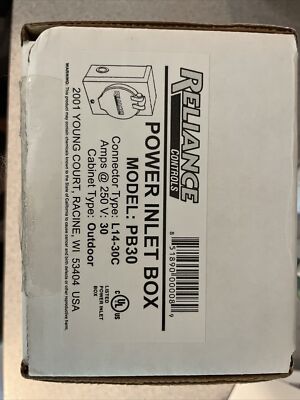 Reliance Controls PB30 30 Amp Generator Power Inlet Box L14-30C New ...