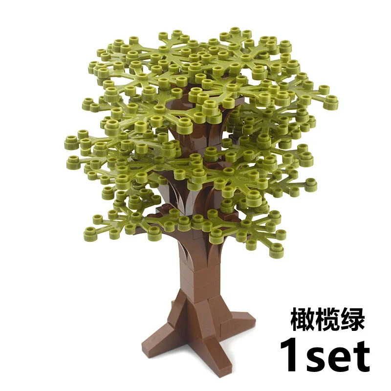 City Tree Green Bush Garden MOC Flower Grass for Lego Building Blocks ...