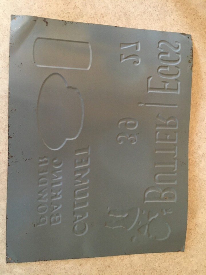 Calumet Baking Powder Metal Grocery Store Sign Vintage Butter Eggs | eBay