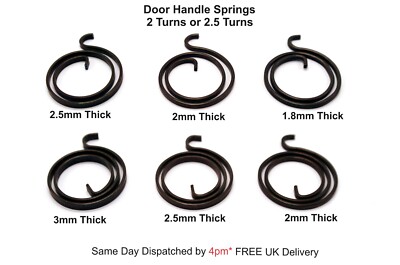 Springs Door Handle Repairs 2 Turns or 2.5 Turns x 1.8 2 2.5 3mm Thick ...